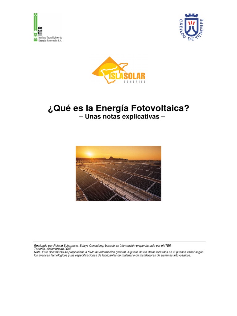 Qu Es La Energ A FV ITER | PDF | Fotovoltaica | Célula solar
