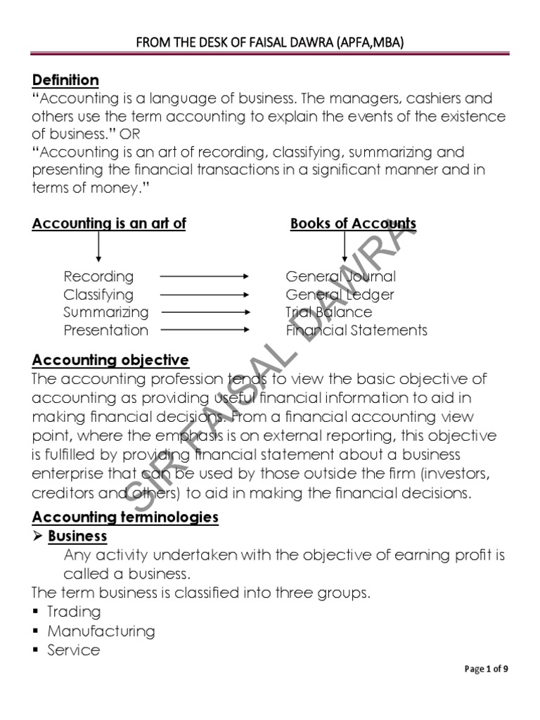 FINANCIAL ACCOUNTING Notes (MBA) | PDF | Debits And Credits | Expense