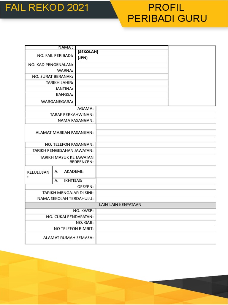 03-Fail Rekod Mengajar - Senarai Tugas Guru | PDF
