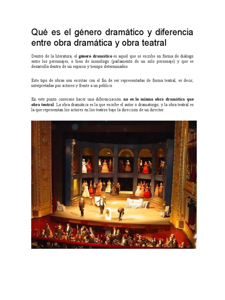 Genero Dramatico | PDF | Teatro | Tragedia