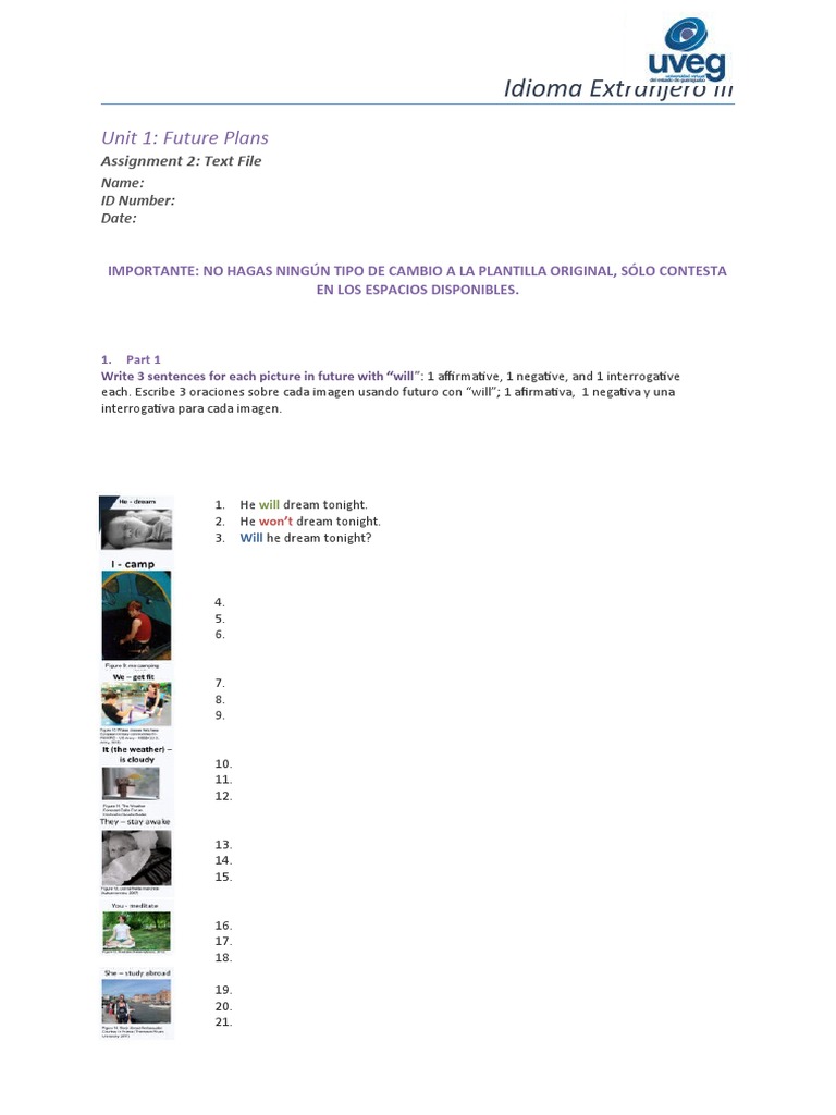 Assignment 2 Text File Nombre Apellido English III | PDF