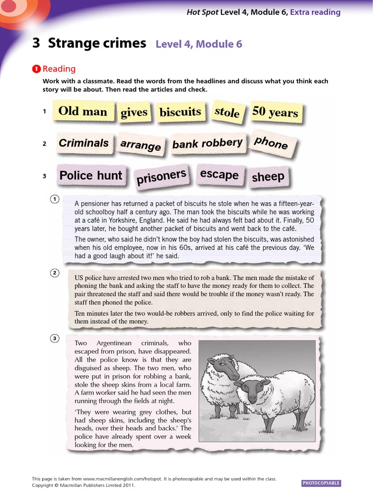 Level 4, Module 6 Hot Spot Extra Reading | PDF | Police