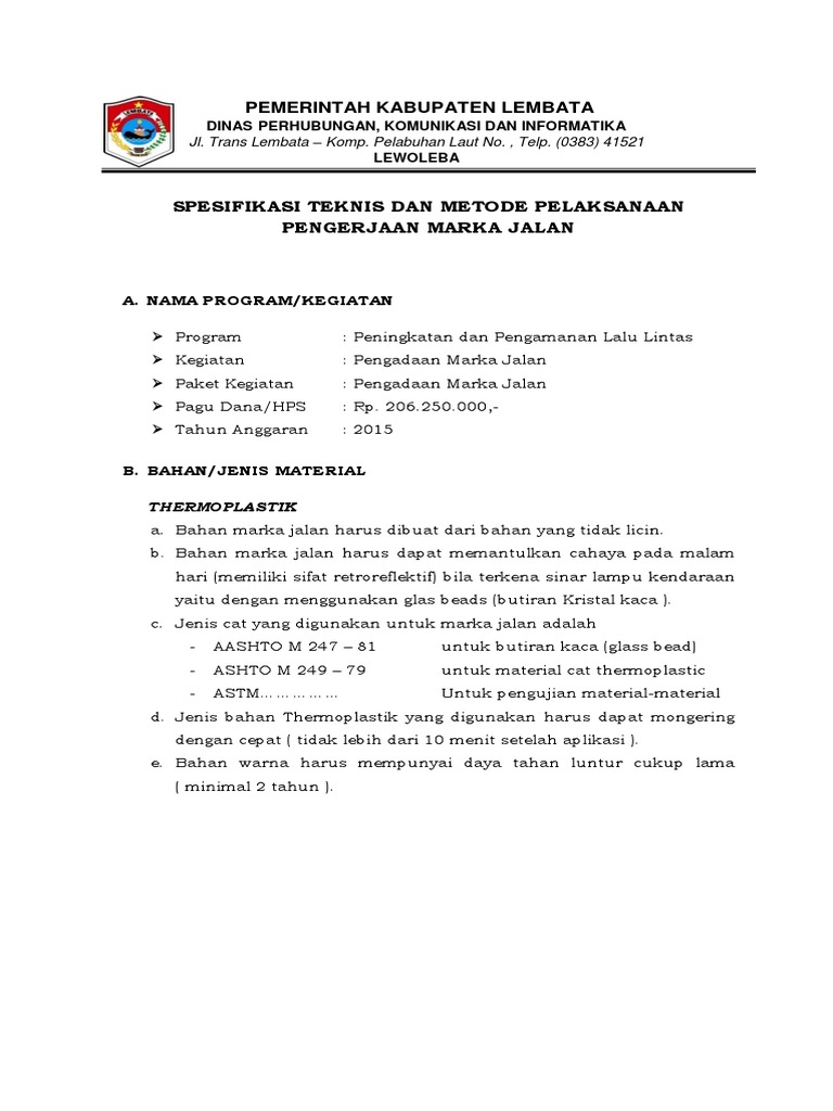 Spek Marka Jalan | PDF