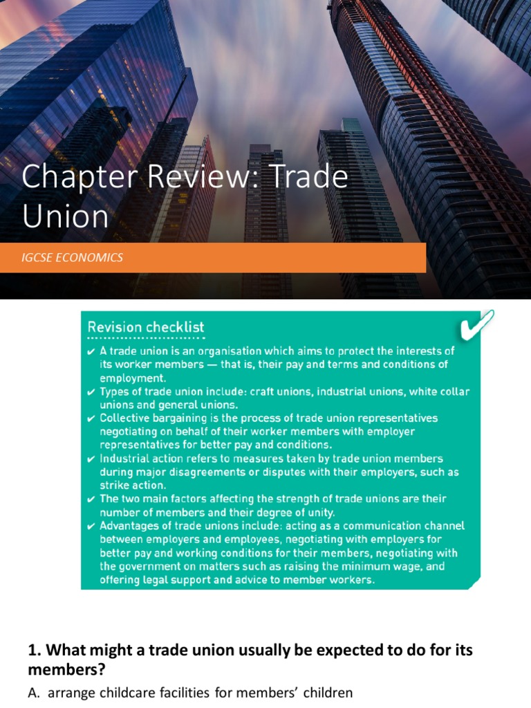 Trade Unions Chapter Review | PDF