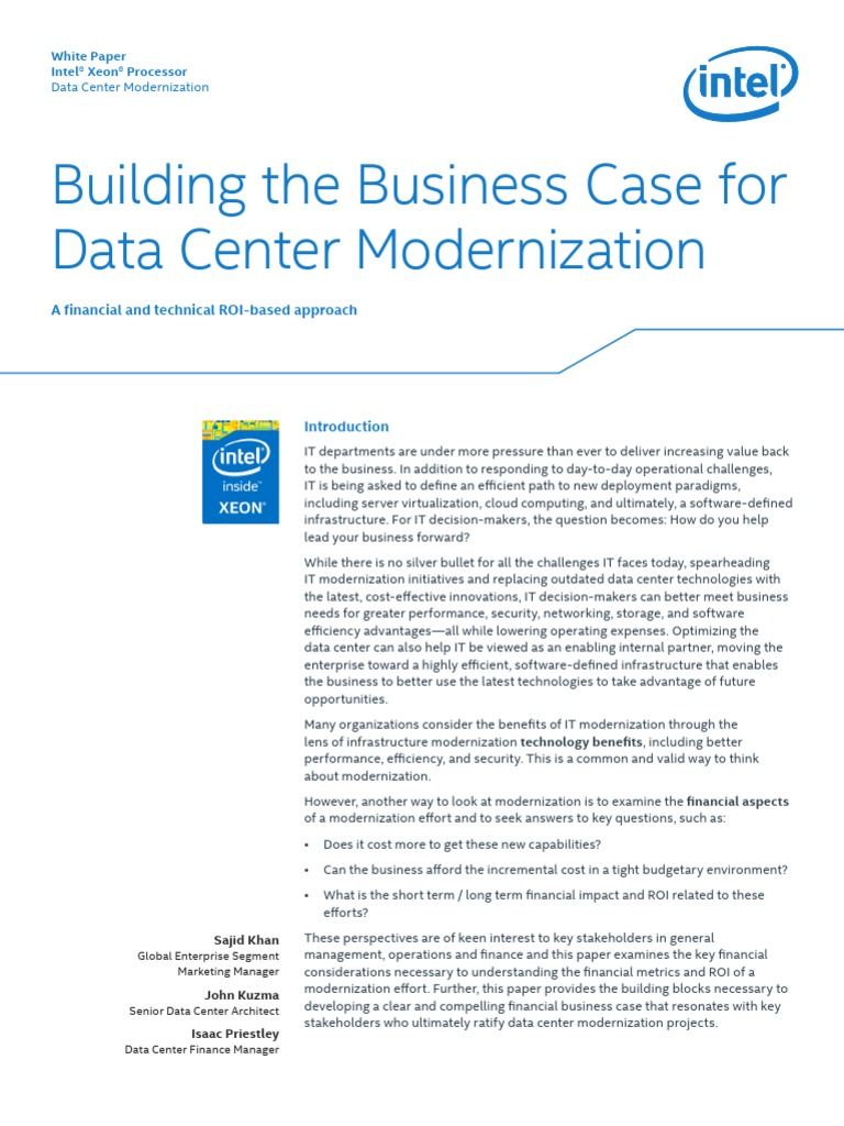 Data Center Modernization Financial Business Case | PDF | Data Center ...