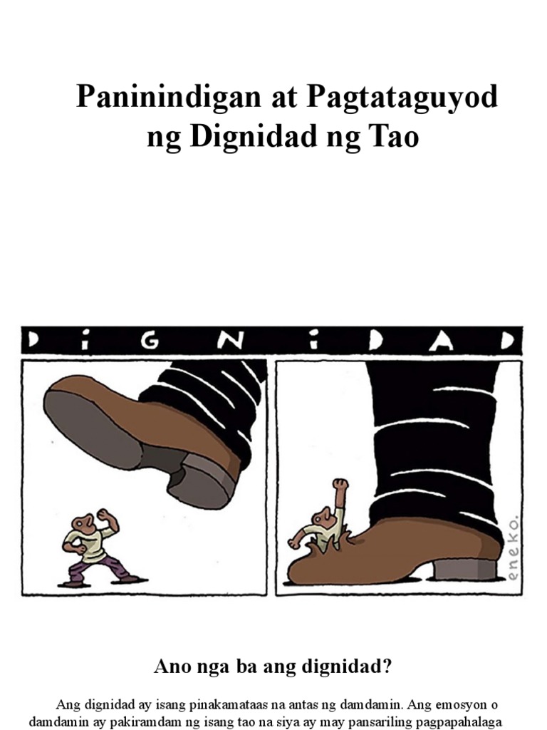 W3&4-L1 - Paninindigan at Pagtataguyod NG Dignidad NG Tao | PDF