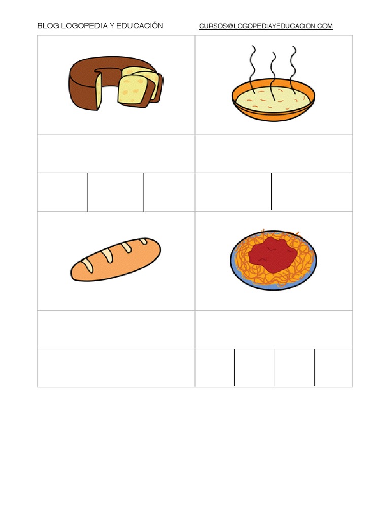Vocabulario Comida Pictogramas | PDF