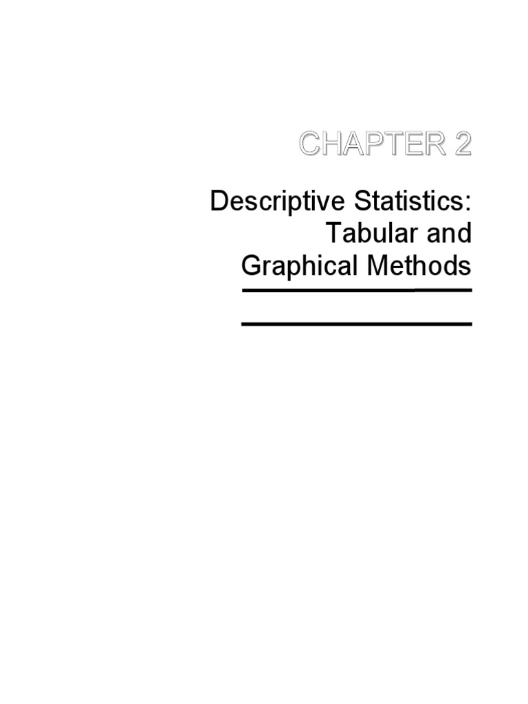 Descriptive Statistics: Tabular and Graphical Methods | PDF | Histogram | Chart