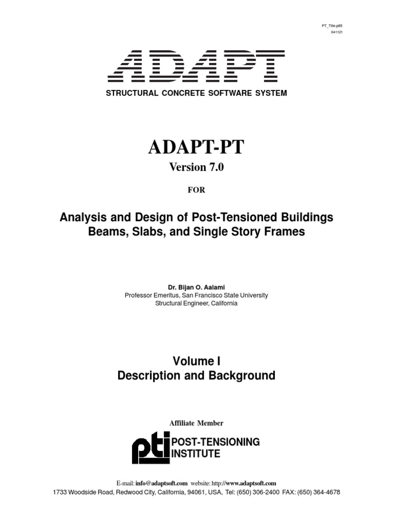 Adapt Pt7 Manual Vol I | PDF | Prestressed Concrete | Beam (Structure)