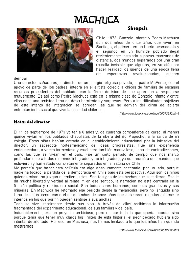Película Machuca | PDF | Chile