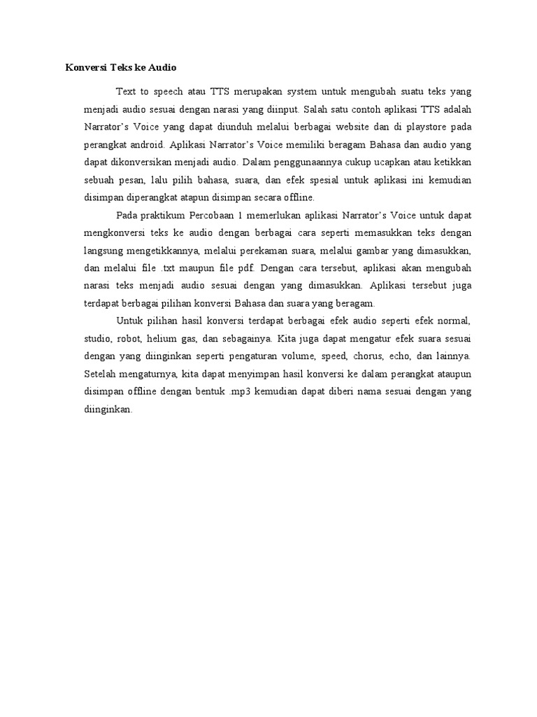 Konversi Teks Ke Audio | PDF