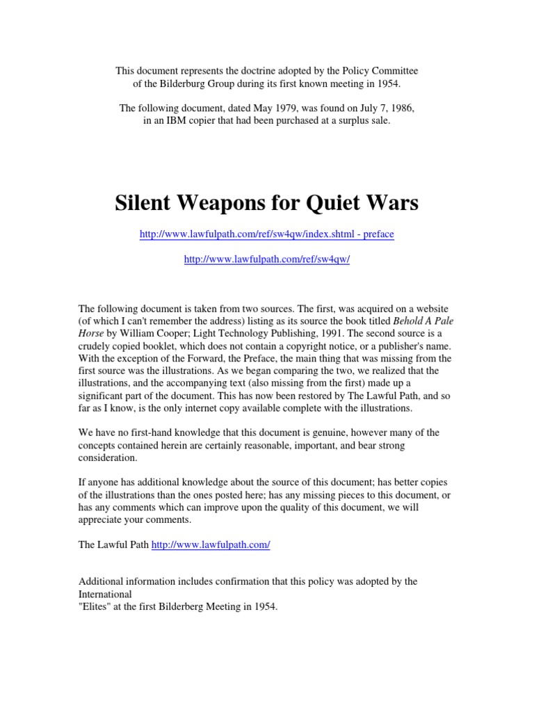 Silent Weapons For Quiet Wars | PDF