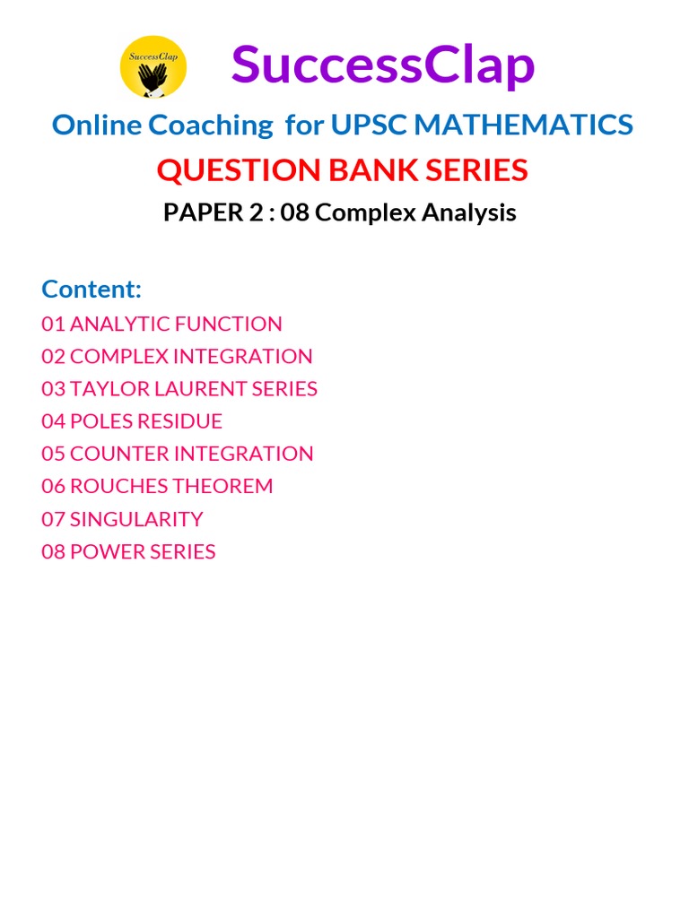 Successclap: Question Bank Series | PDF | Mathematical Analysis | Analysis