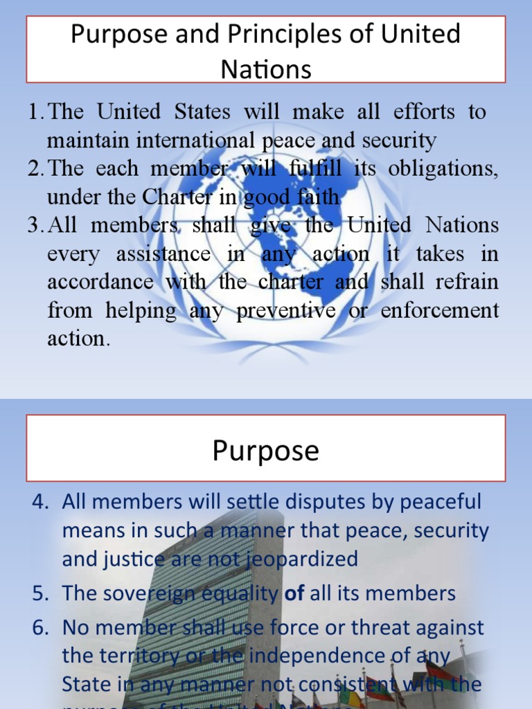 Purpose and Principles of United Nations | PDF