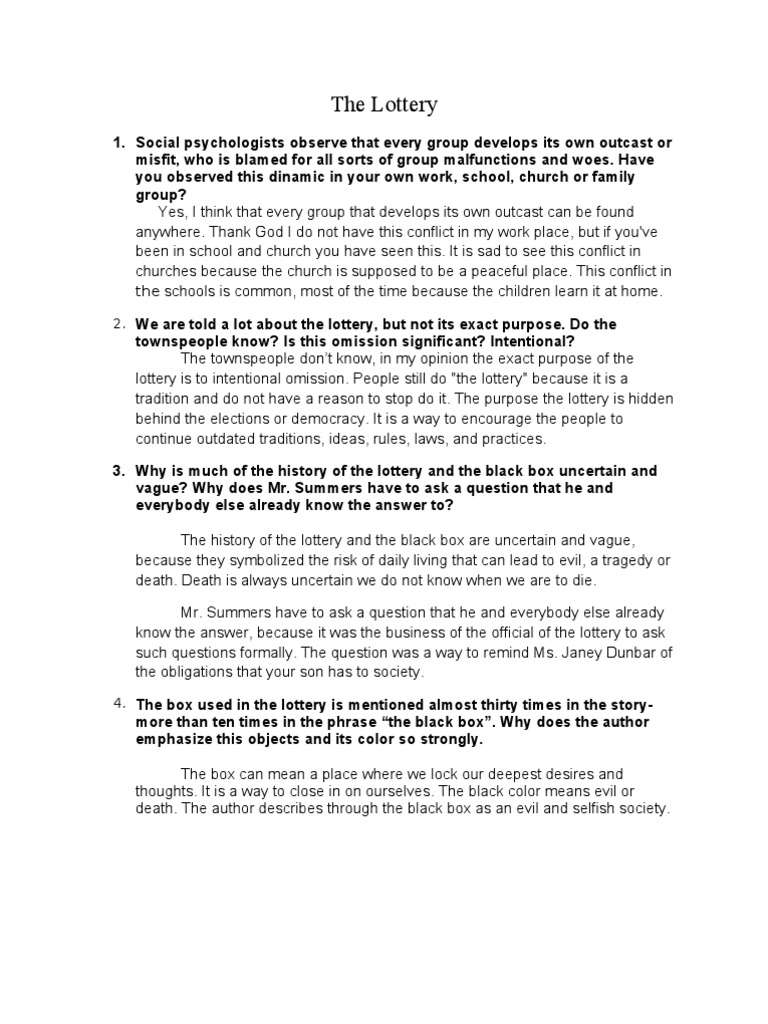 The Lottery | PDF