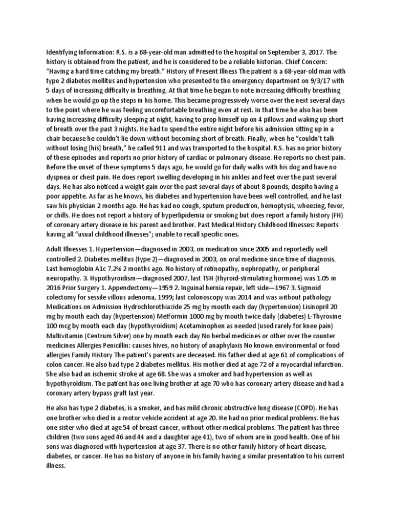 HPI Example | PDF | Myocardial Infarction | Heart