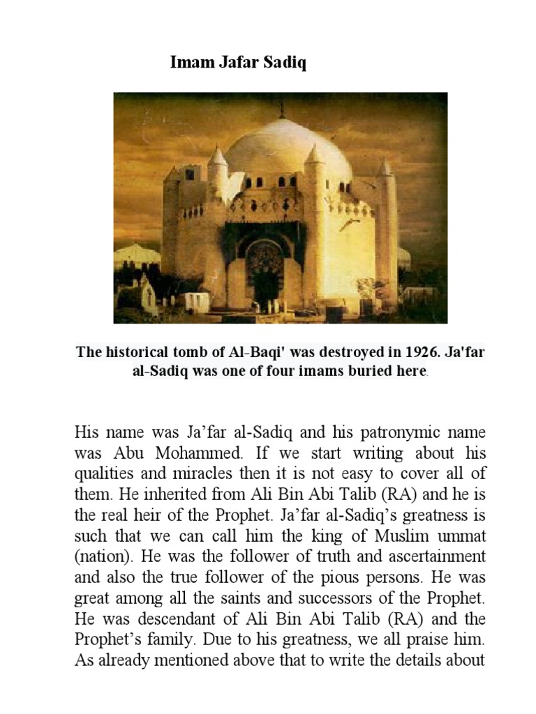 Hazrat Imam Jafar Sadiq | PDF | Muhammad | Religious Belief And Doctrine