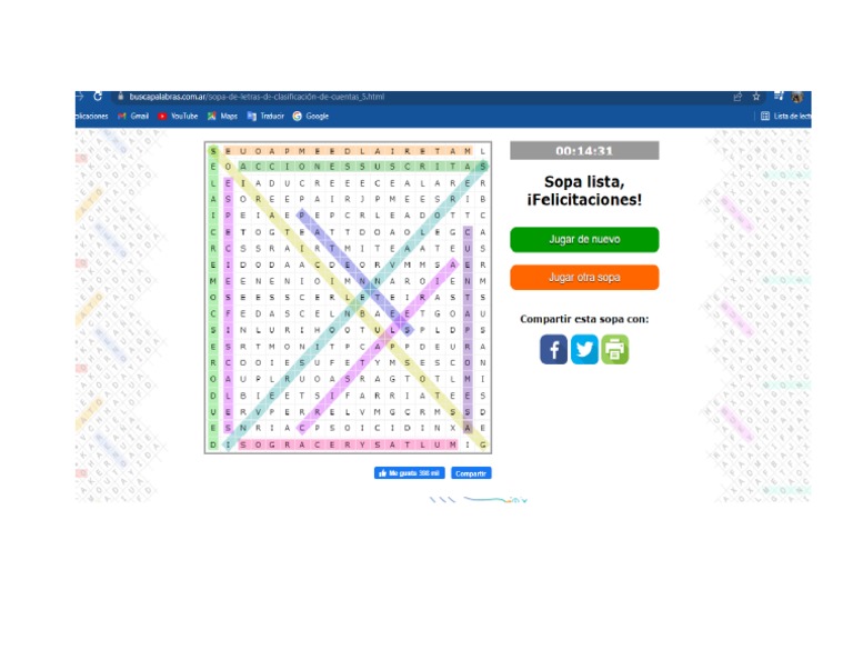 Sopa de Letras (Contabilidad) | PDF
