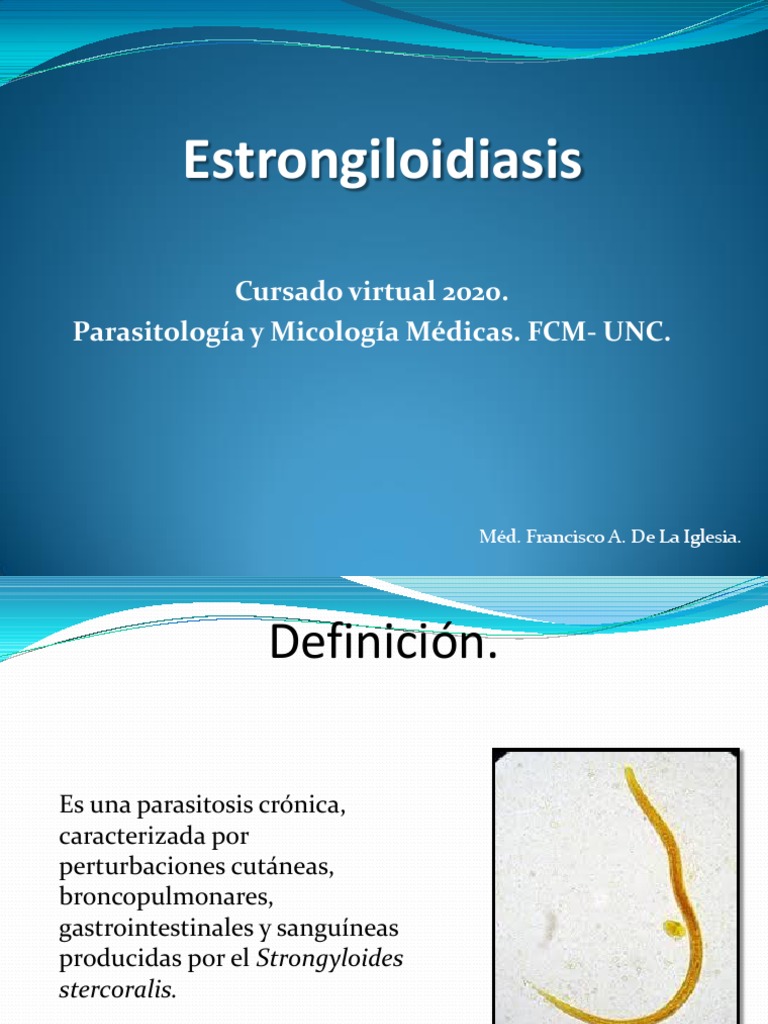 Estrongiloidiasis: Ciclo y Diagnóstico | PDF | VIH | Diarrea