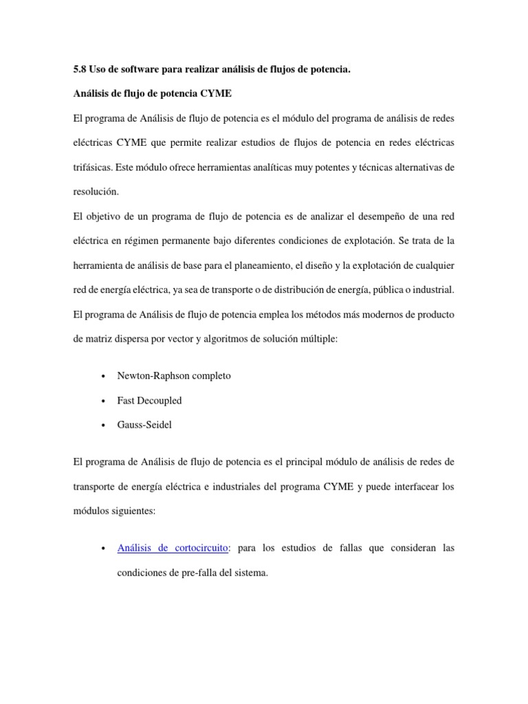 5.8 SoftwareAnálisis de Flujo de Potencia | PDF | Energia electrica ...