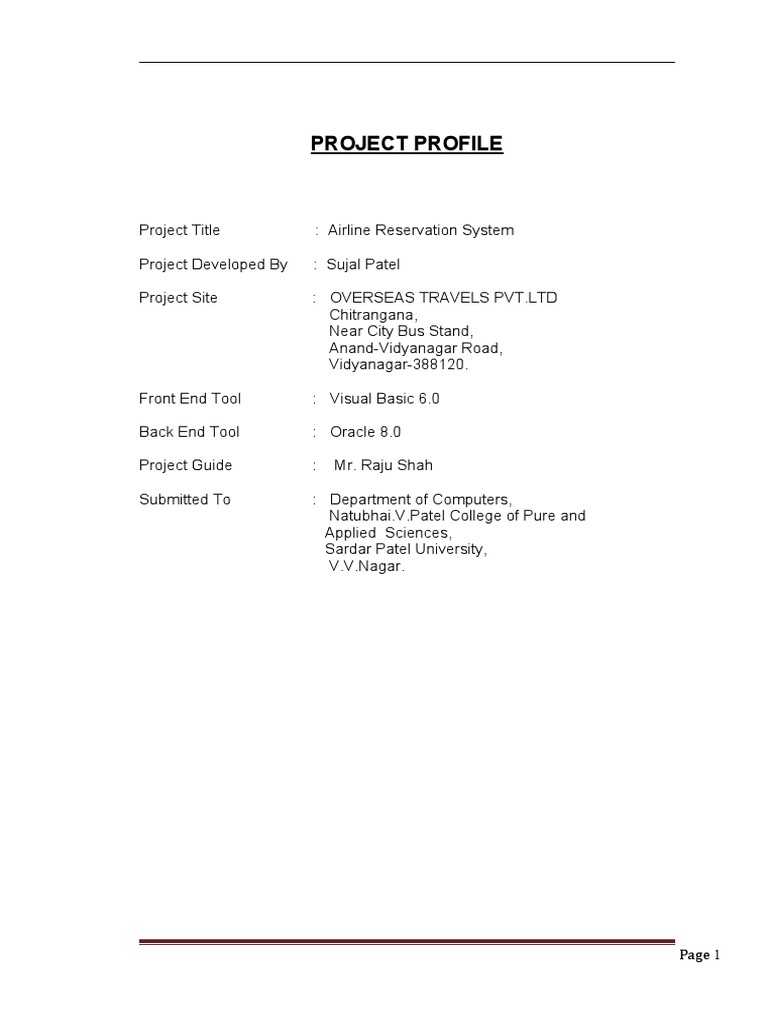 Airline Reservation System Visual Basic | PDF | Databases | Relational ...