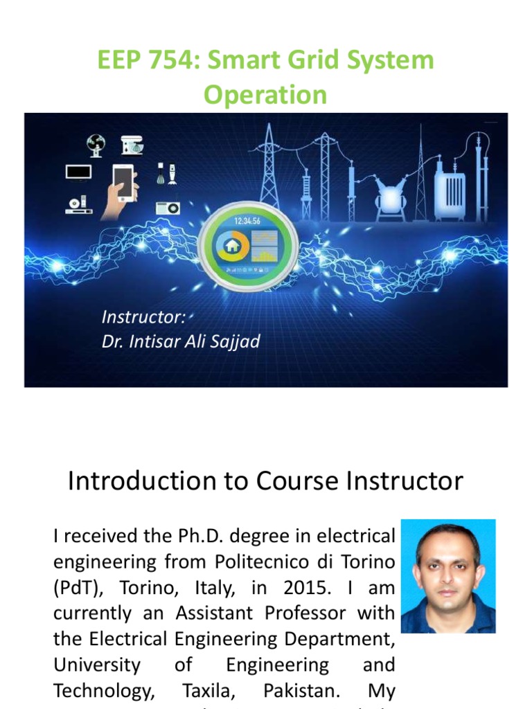 Lecture 1 - Introduction To SmartGrid | PDF | Smart Grid | Electrical Grid