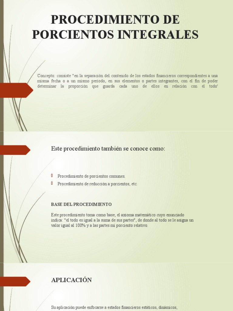 Procedimiento de Porcientos Integrales | PDF