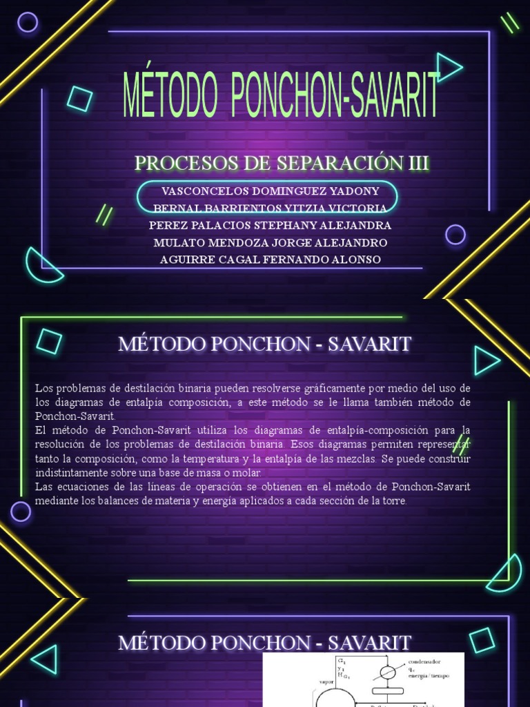 Método Ponchon - Savarit | PDF | Destilación | Cantidades fisicas