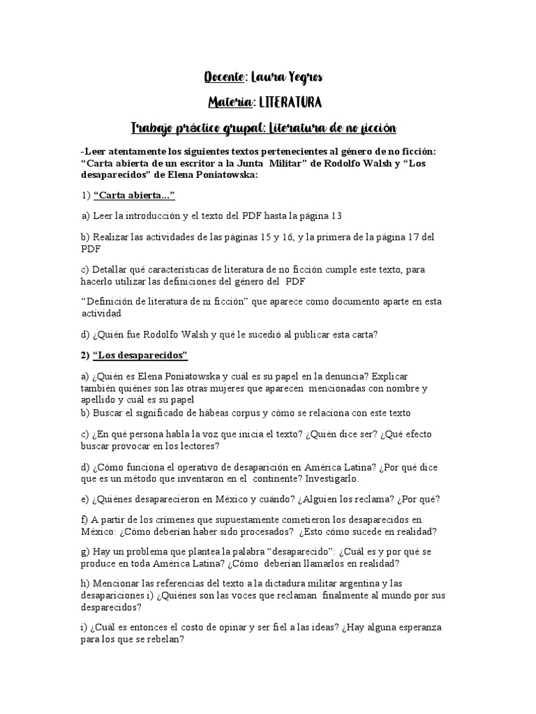 Literatura de No Ficcion | PDF