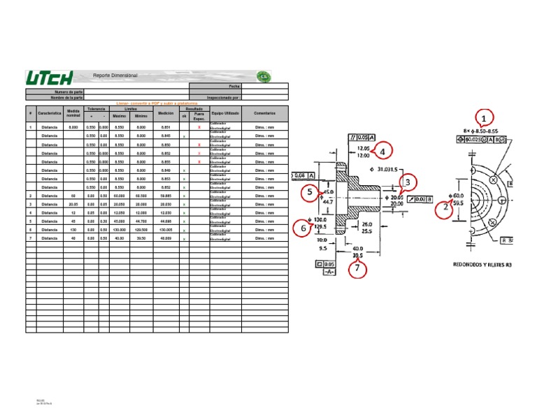 Reporte Dimensional para Brida | PDF