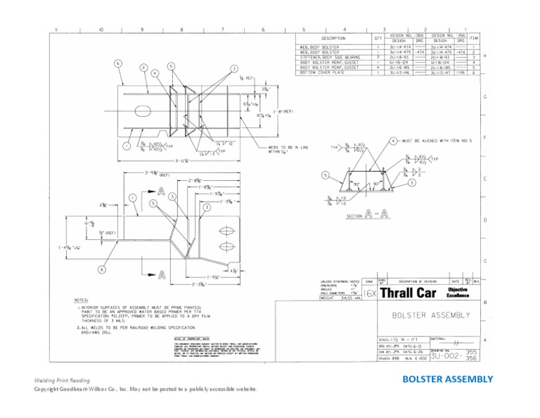 Bolster Assembly: Welding Print Reading | PDF