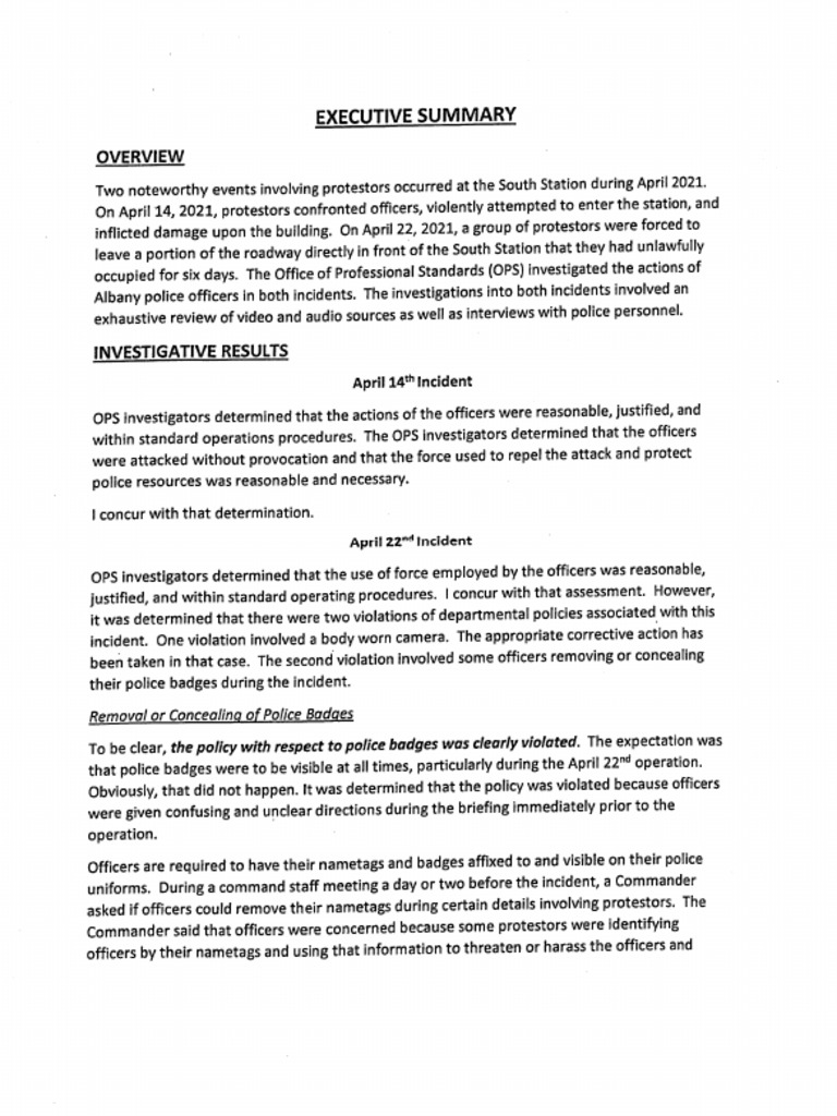 FULL OPS Report First St. Badges | PDF