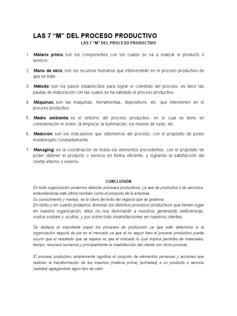 Las 7 M | PDF | Gestión de recursos humanos | Business