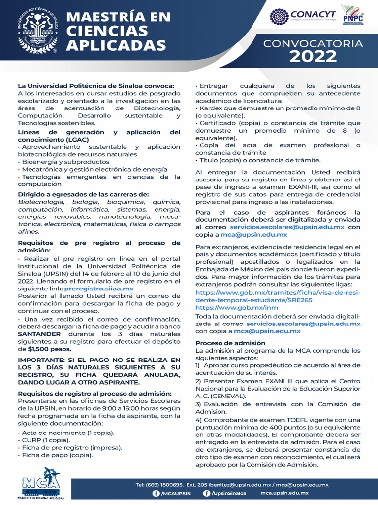 Convocatoria MCA 2022 | PDF