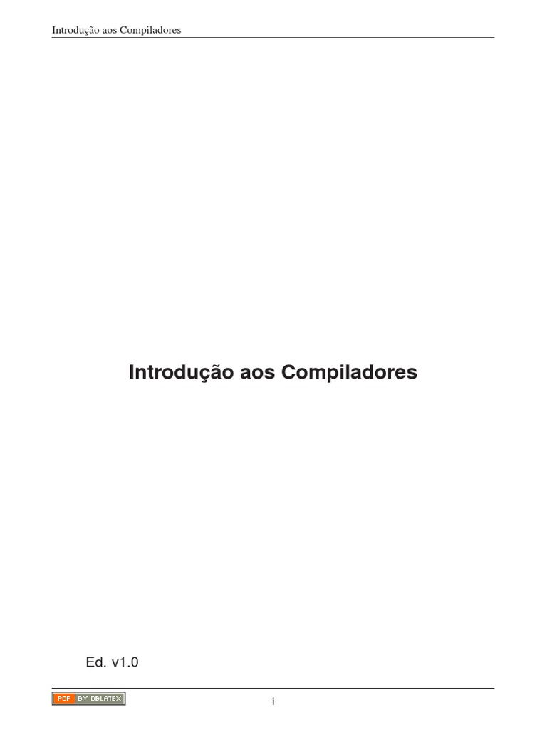 Introducao Aos Compiladores Ed v1 0 I | PDF | Compilador | Linguagem de ...