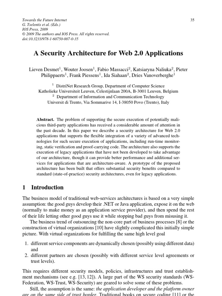 A Security Architecture For Web 2.0 Applications | PDF | Automata Theory | Computer Security