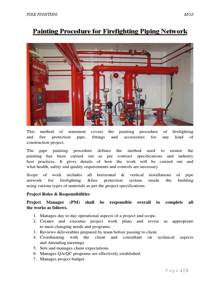 Painting Procedure For Firefighting Piping Network | PDF | Paint ...