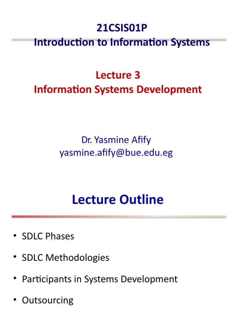 Lecture 3 - Systems Development | PDF | Software Testing | Software ...