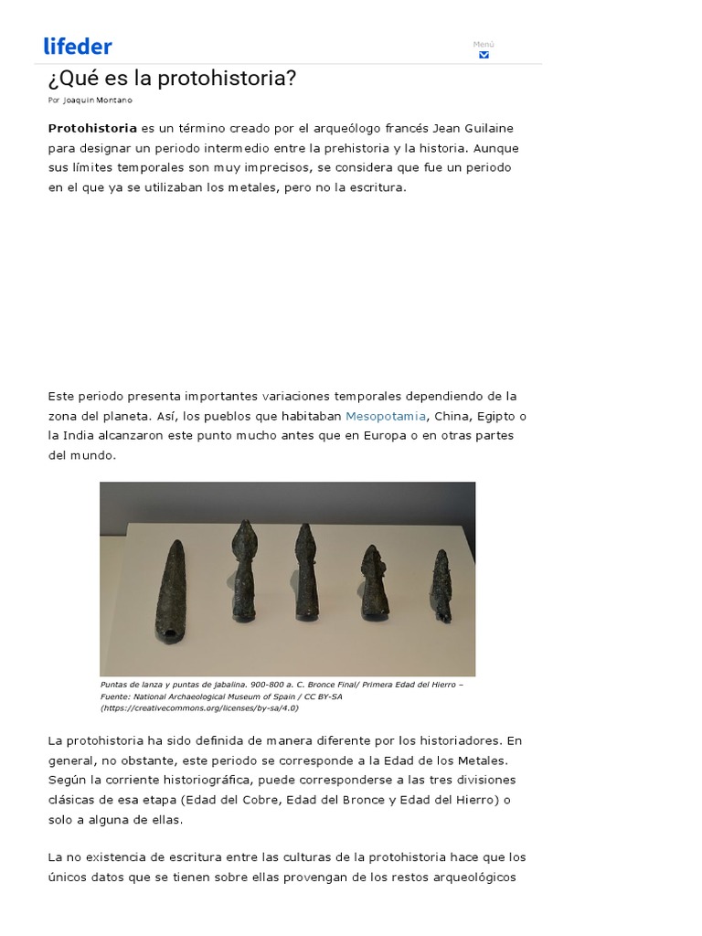 ¿Qué Es La Protohistoria | PDF | Rieles | Bronce