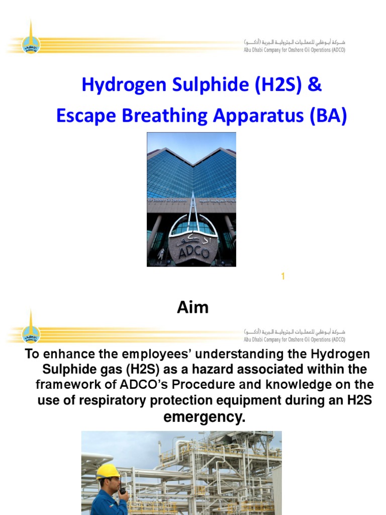 Hydrogen Sulphide (H2S) & Escape Breathing Apparatus (BA) | PDF | Odor ...