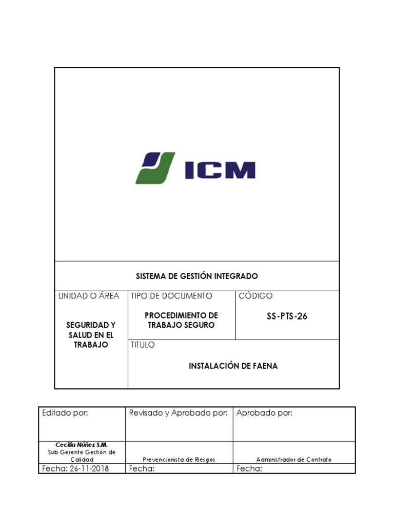 PTS Instalación de Faena | PDF | Naturaleza