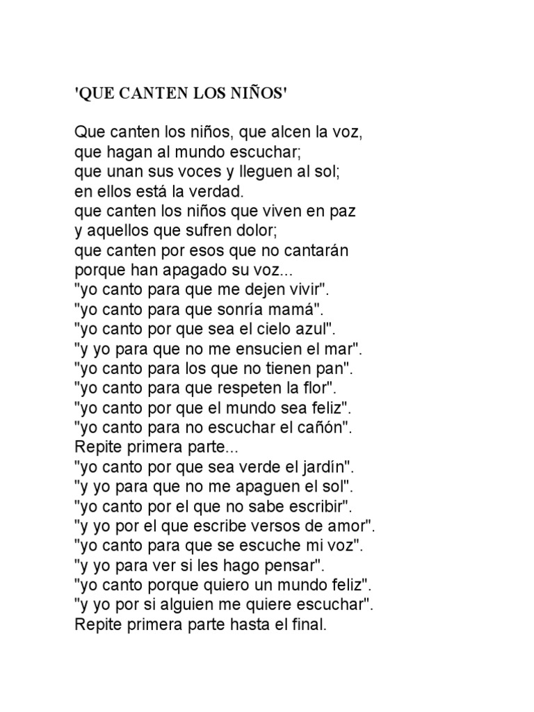 Que Canten Los Niños | PDF