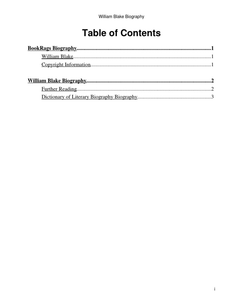 William Blake Biography | PDF | William Blake | Children's Literature