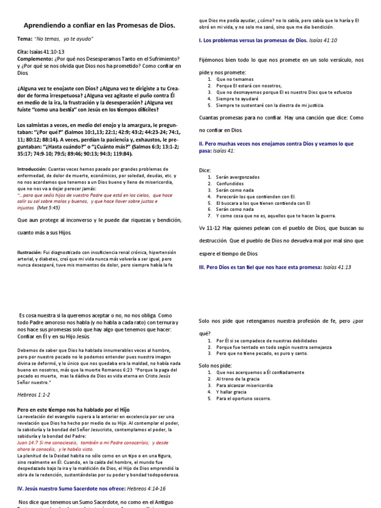 Aprendiendo A Confiar en Las Promesas de Dios | PDF | Pecado | Jesús