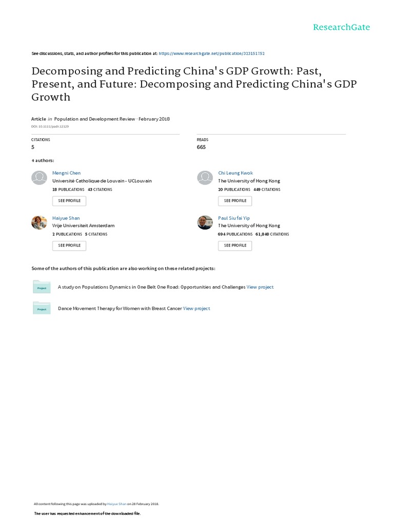 Chen Et Al-2018-Population and Development Review | PDF | Economic ...