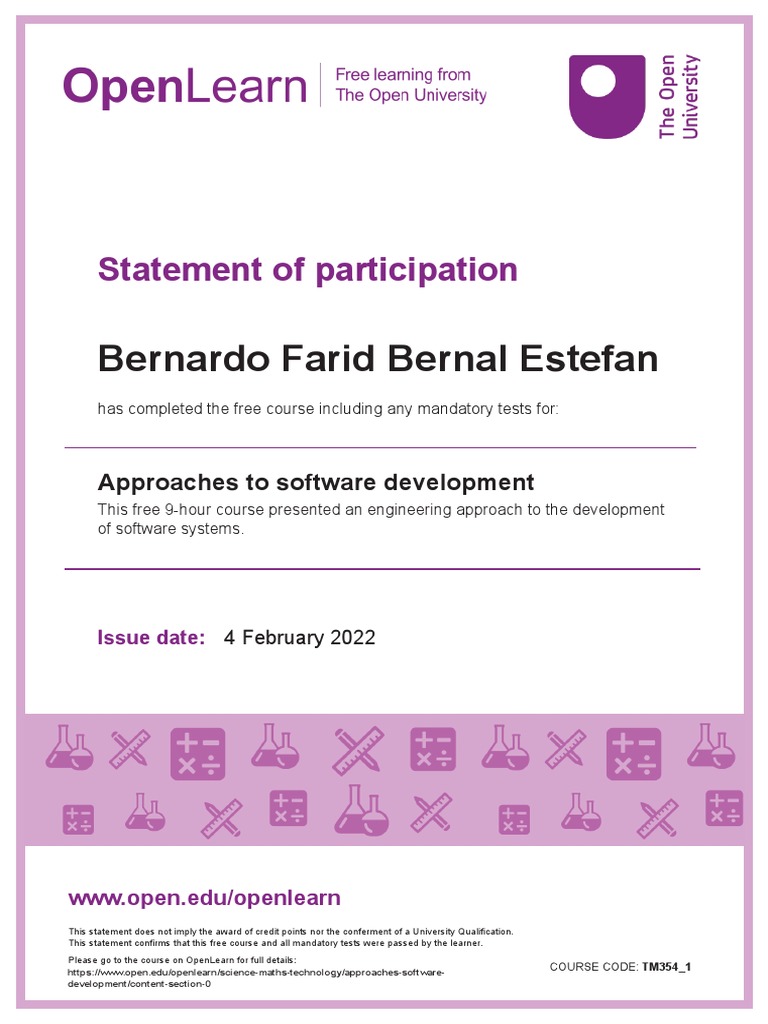 Course Completion: Software Development | PDF | Software | Software ...