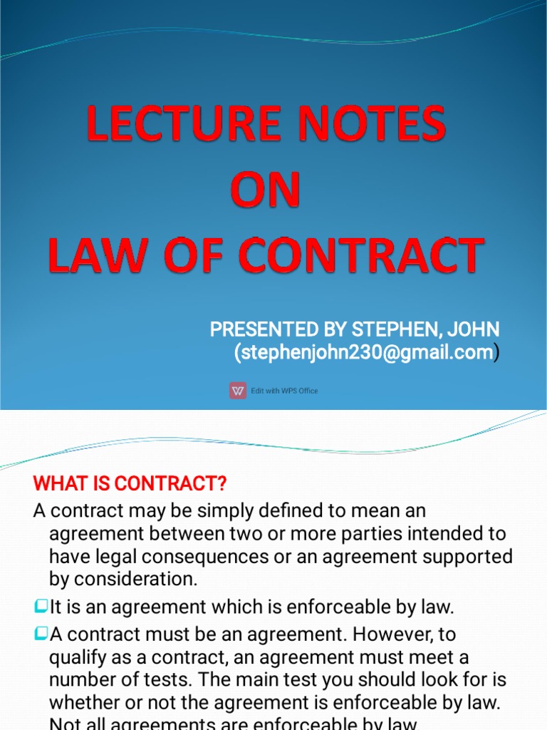 Introduction Contract | PDF | Offer And Acceptance | Law Of Obligations