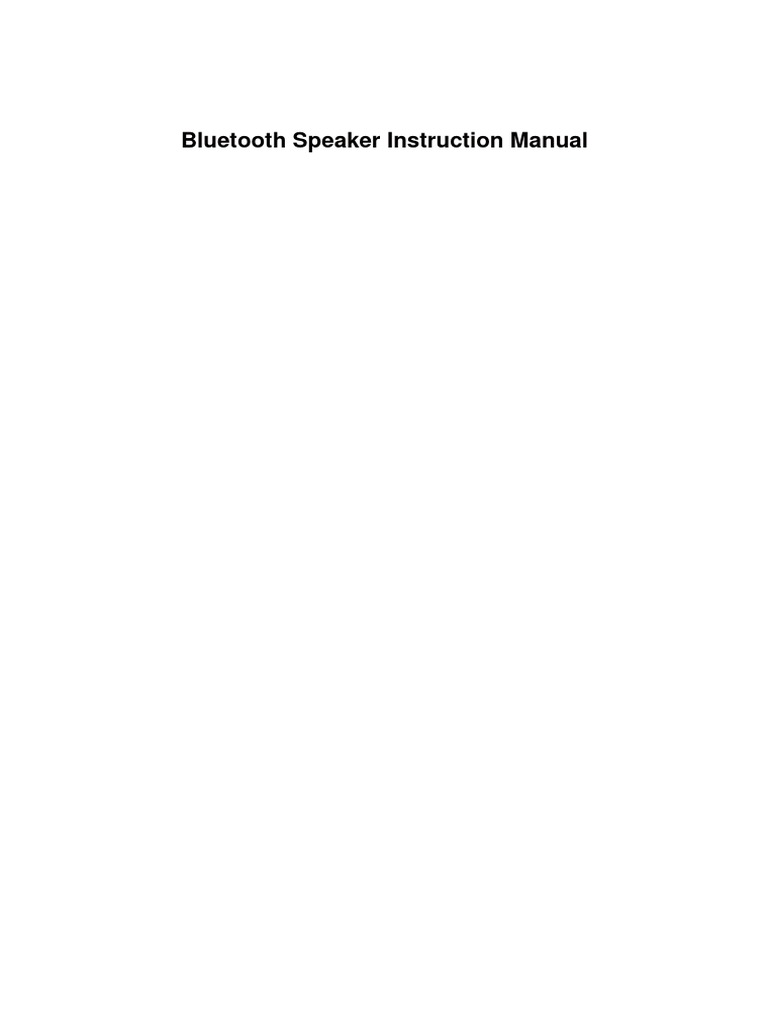 TG T G Bluetooth Speaker Manual Optimized | PDF | Bluetooth | Telephone