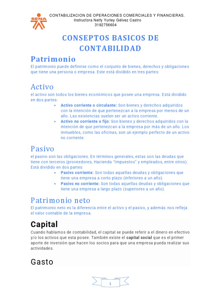 Conceptos Basicos de Contabilidad | PDF | Contabilidad | Estado financiero