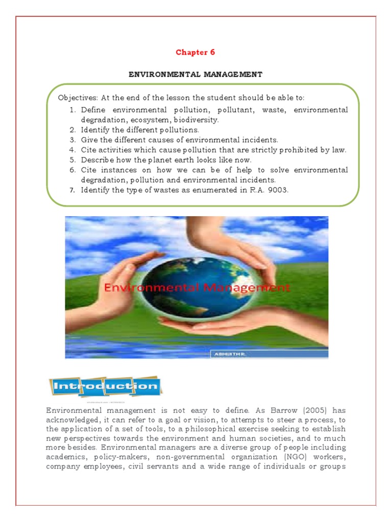 Environmental Management Overview | PDF | Air Pollution | Natural ...